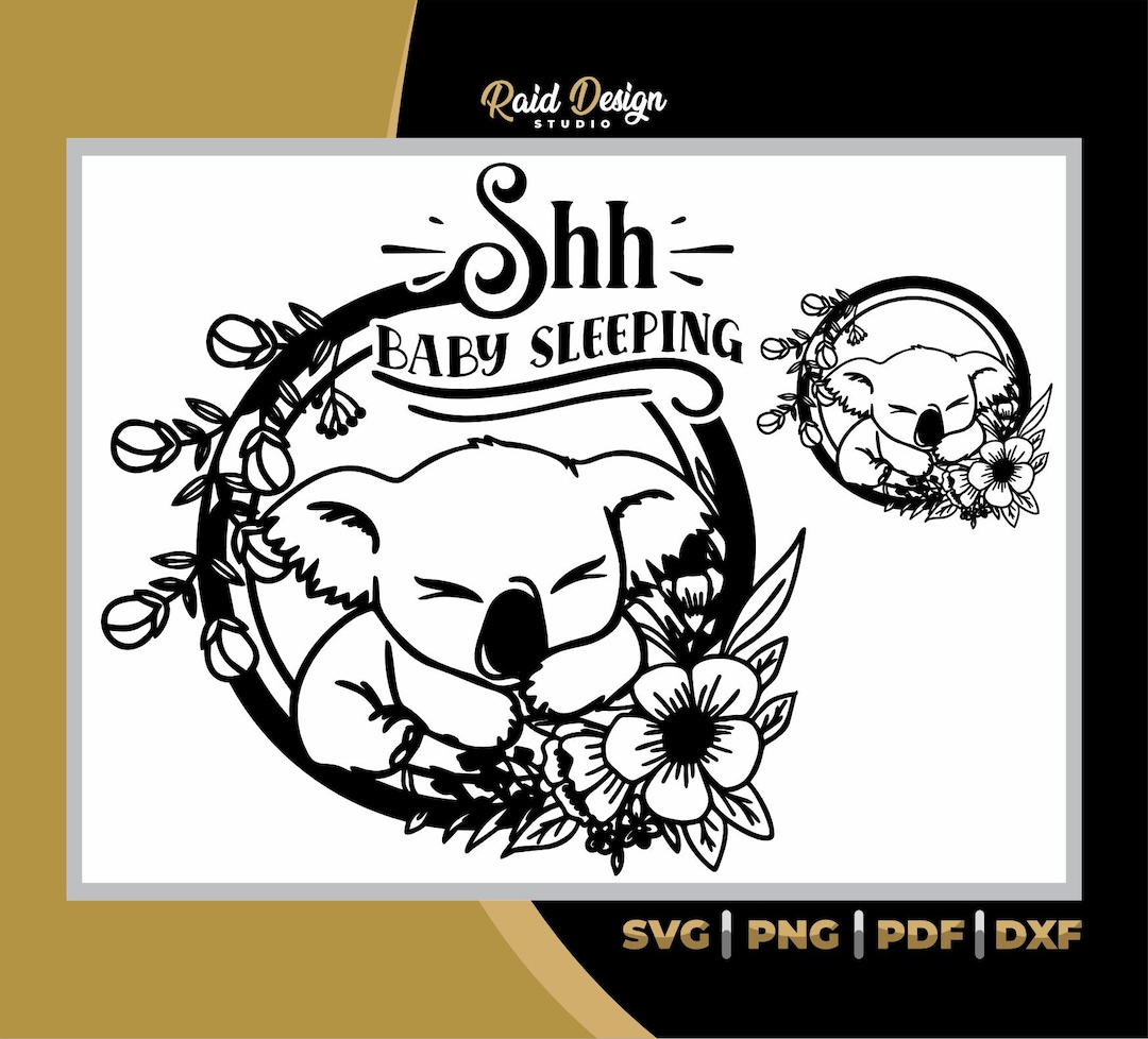 Shh Baby Sleeping Floral Svg, Dxf, Png, Pdf, Ai - Etsy