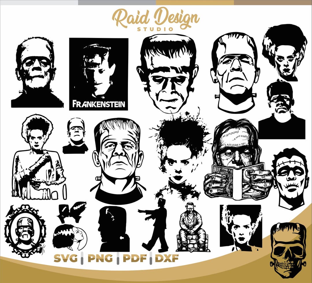 Classic Frankenstein Designs for Halloween, Digital Files - Etsy
