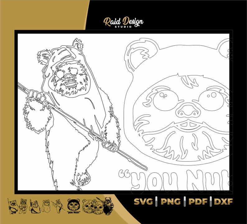 Ewoks Silhouette Collection, Ewok Svg, Ewok Line Art, Ewok Movie ...