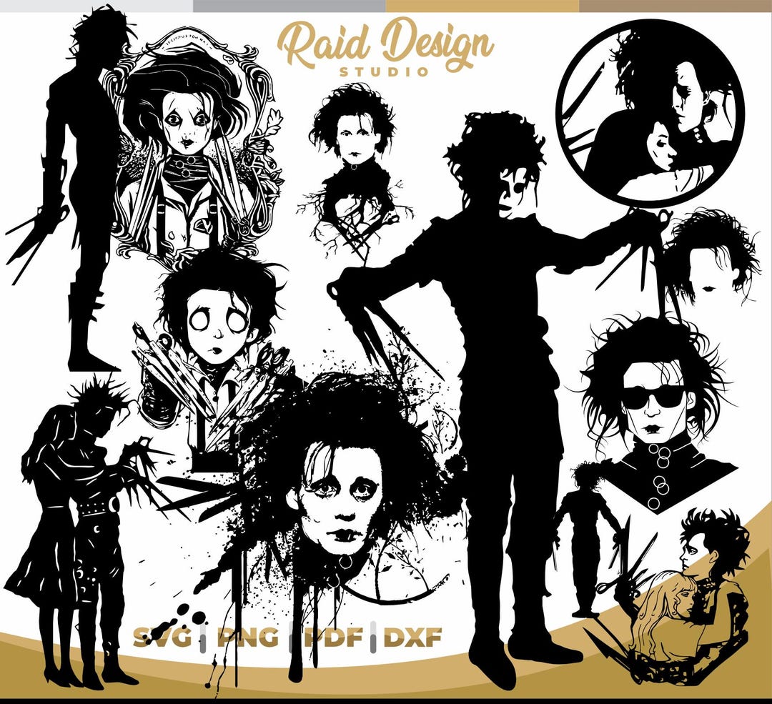 Edward Silhouette for Sublimation Svg, Edward Scissorshands Svg Design ...