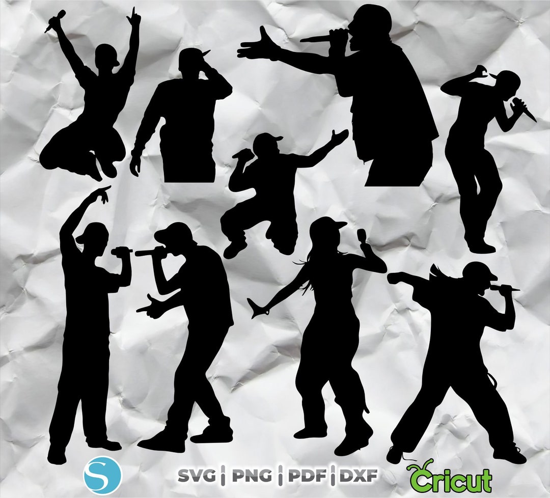 Rapper Silhouette Bundle, Rapper Clipart Designs, Rapper Art Cut Files ...