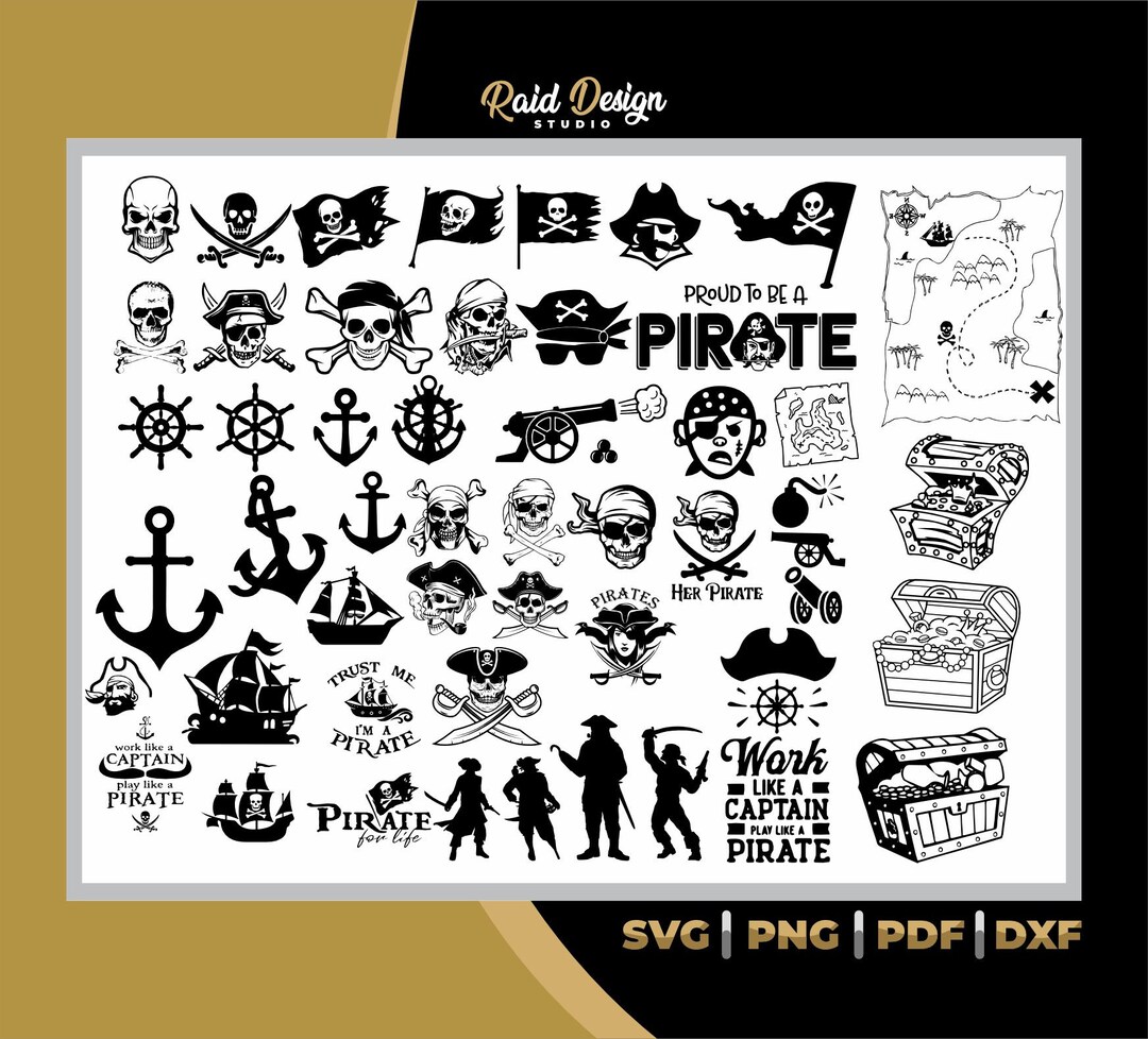 Pirate Silhouette Svg, Png, Pdf, Dxf - Etsy