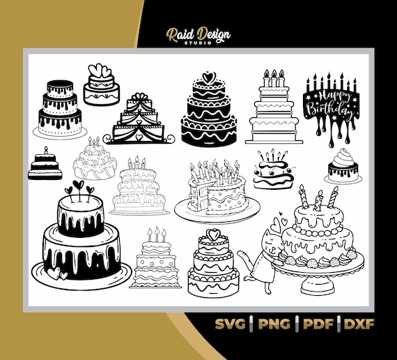Silhouette De Gâteau D'anniversaire Vecteur Silhouette De Gâteau