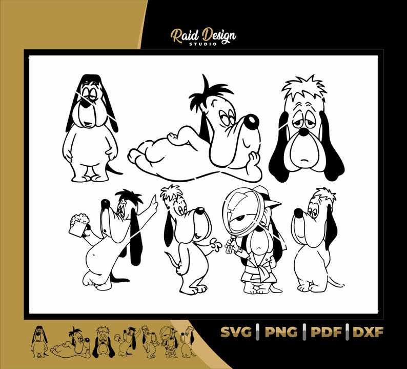 Dropy Line Drawing, Droopy in Svg, Droopy Design for T-shirt, Droopy ...