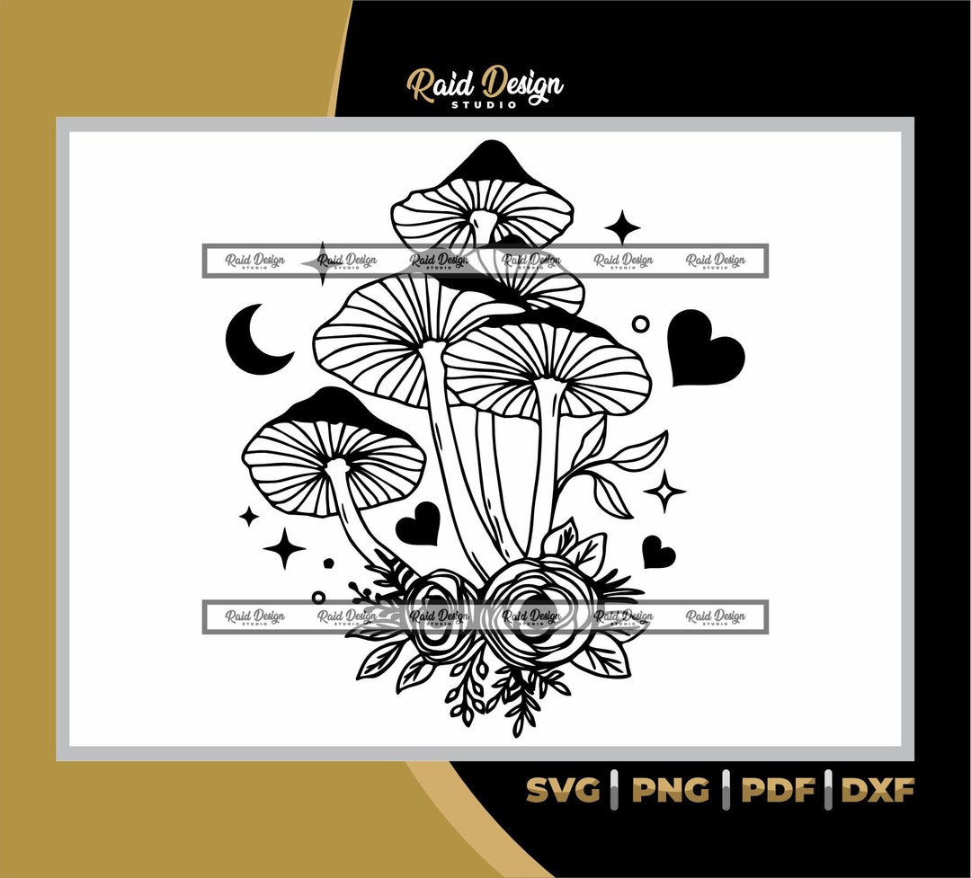 Mushroom Floral Svg, Png, Dxf, Pdf - Etsy