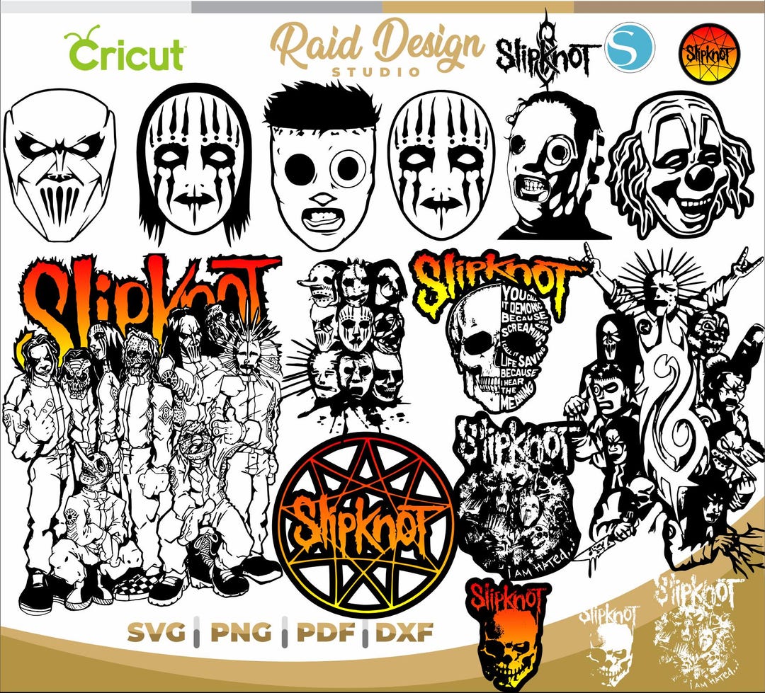 Rock Band Designs, Svg Slipknot, Brand of Rock Band, Commercial Use ...