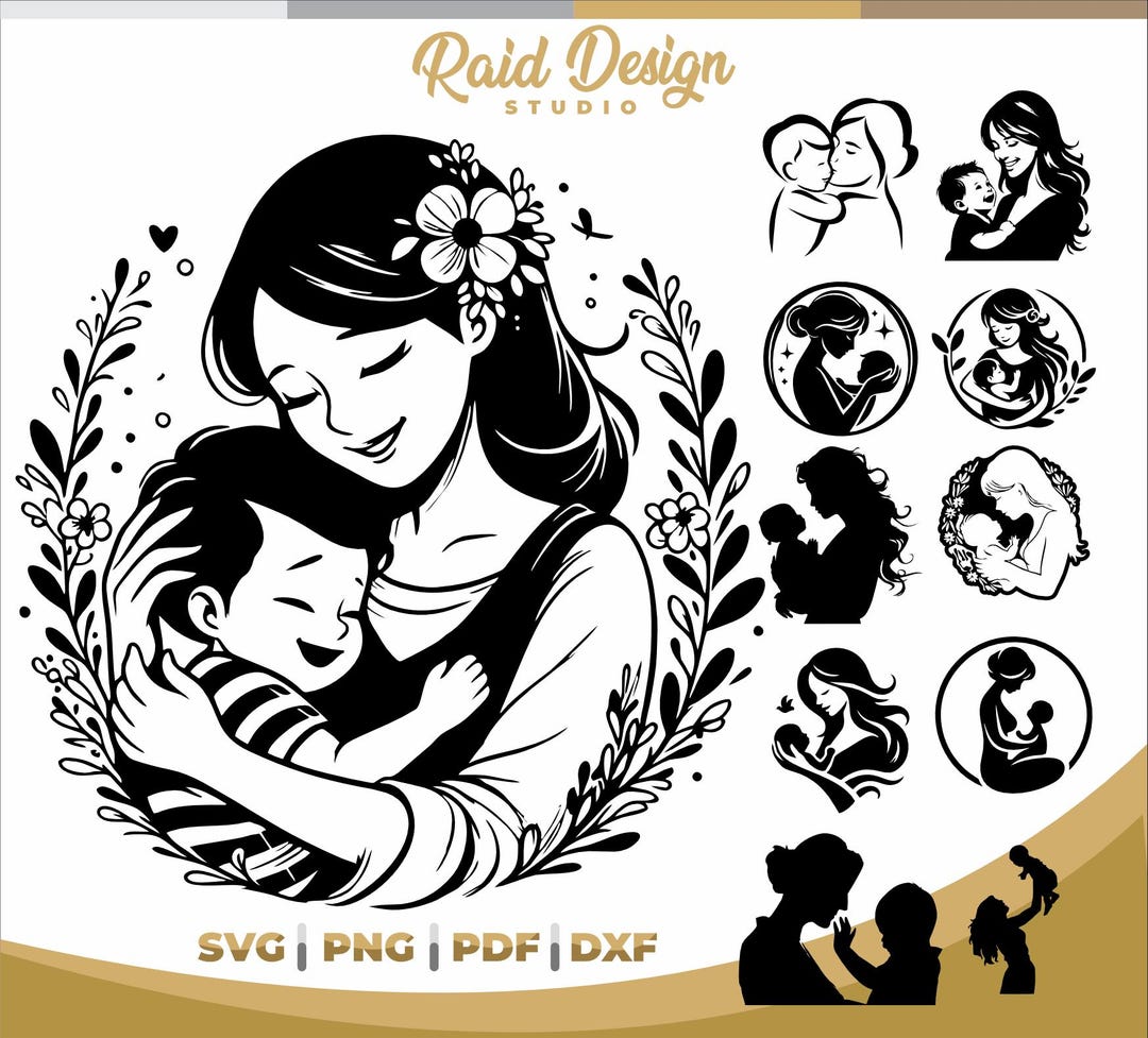 Mother Design in Svg, Mother and Son Svg, Bundle Mother Svg, Mother ...