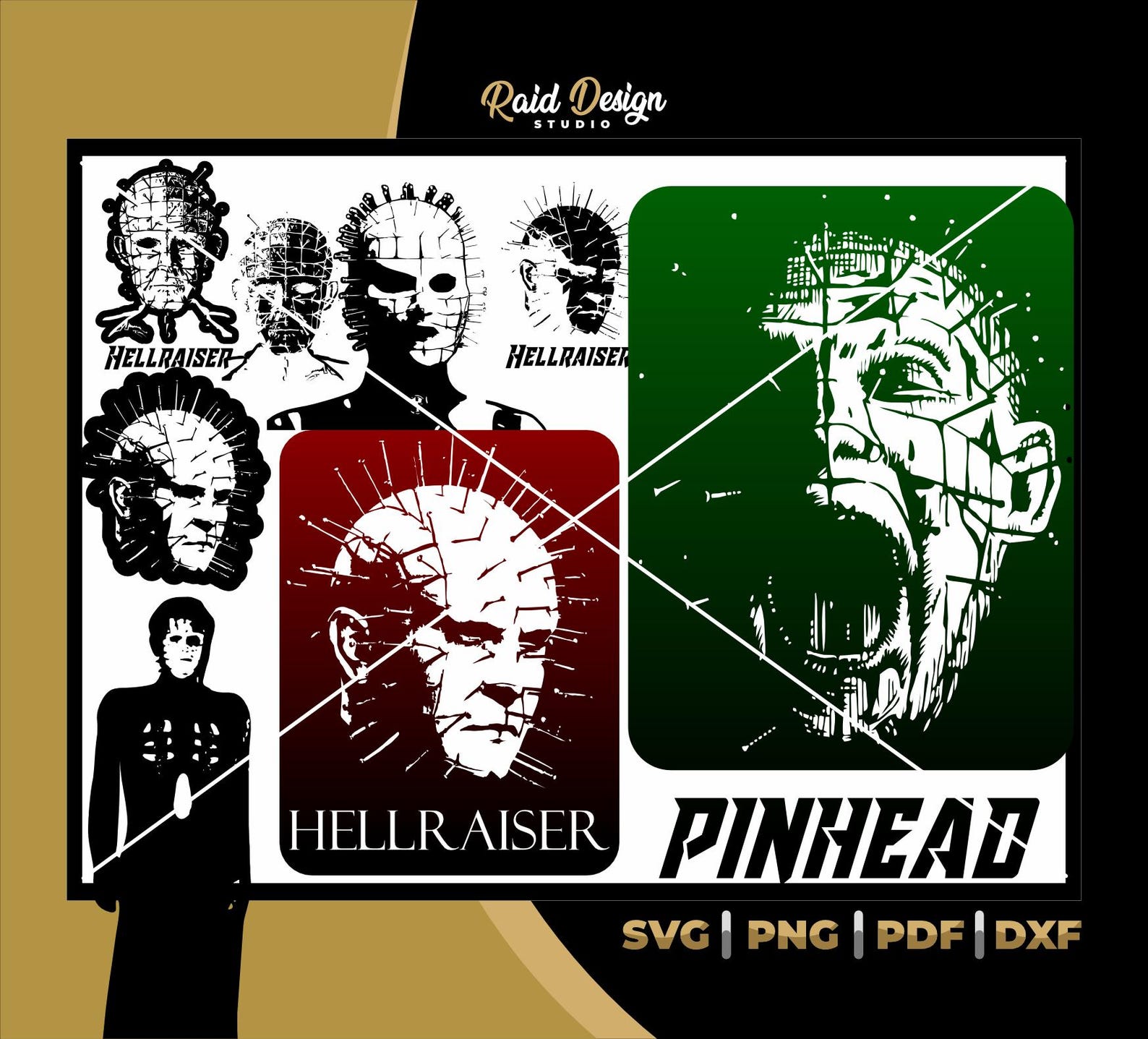 Horror Character Clipart for Printing, Hellraiser Svg, Hellraiser for ...