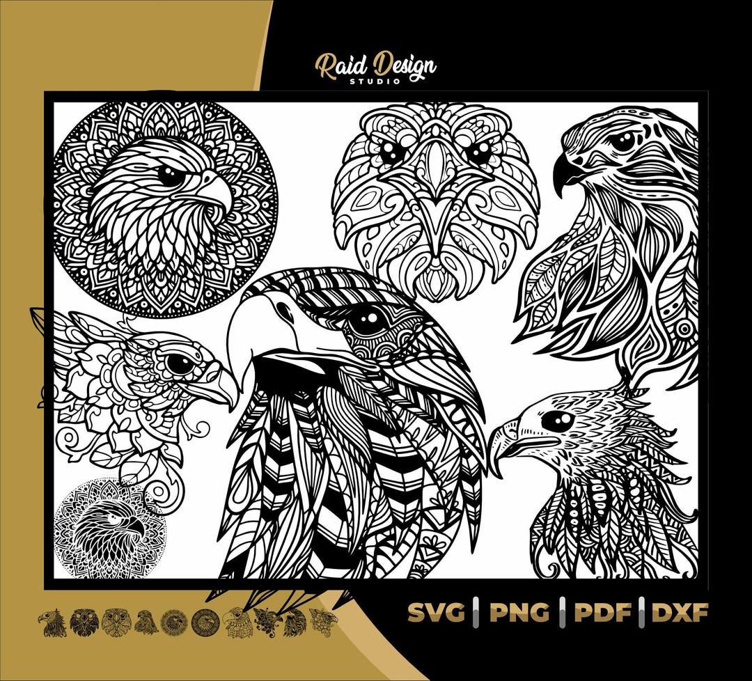 Eagle Mandala for High Quality Printing, Mandala Svg, Eagle Silhouette ...