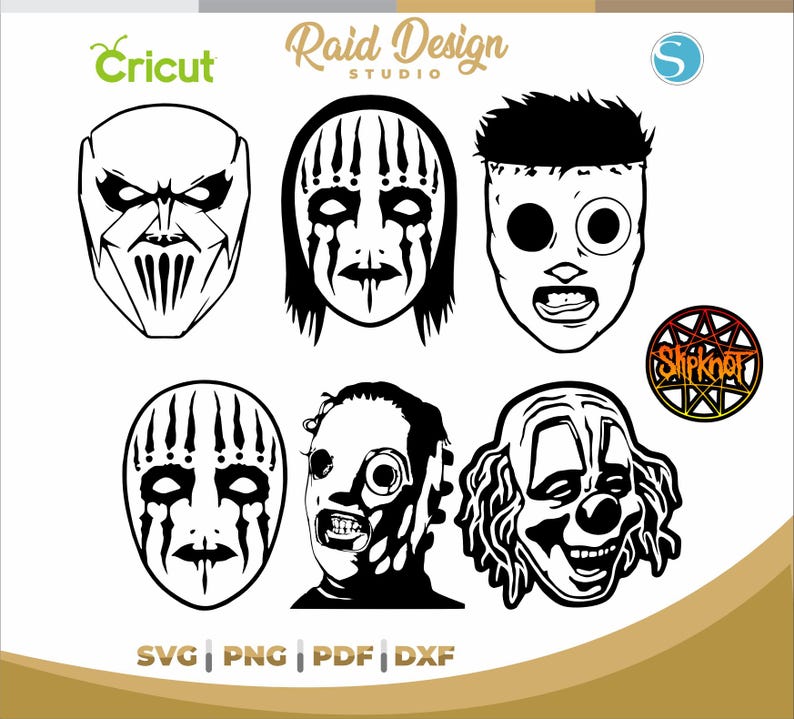 Rock Band Designs, Svg Slipknot, Brand of Rock Band, Commercial Use ...