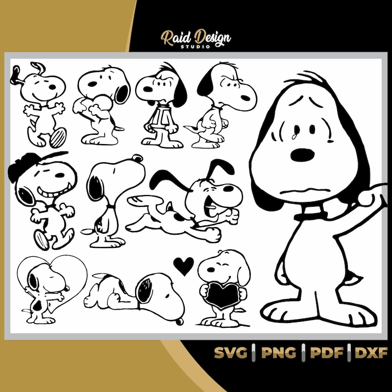 Snoopy Svg - Etsy