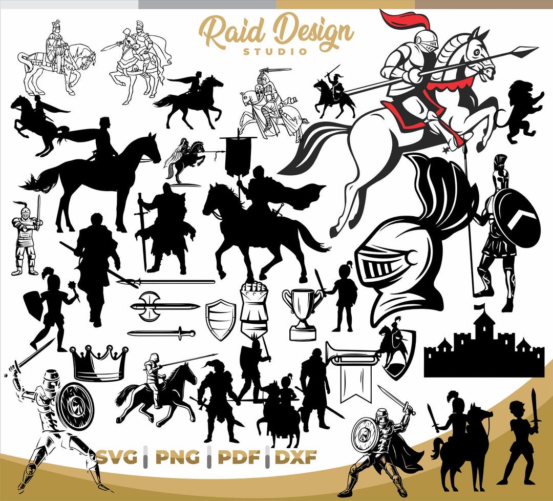 Medieval Bundle Svg, Medieval Horse Designs, Medieval Monogram Svg ...