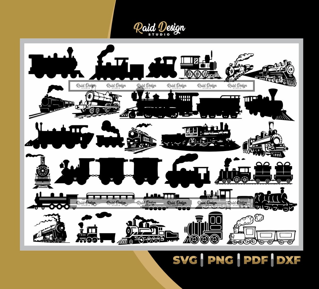 Train Set of Graphic Resources, SVG, PNG, Clipart and Cut Files for ...