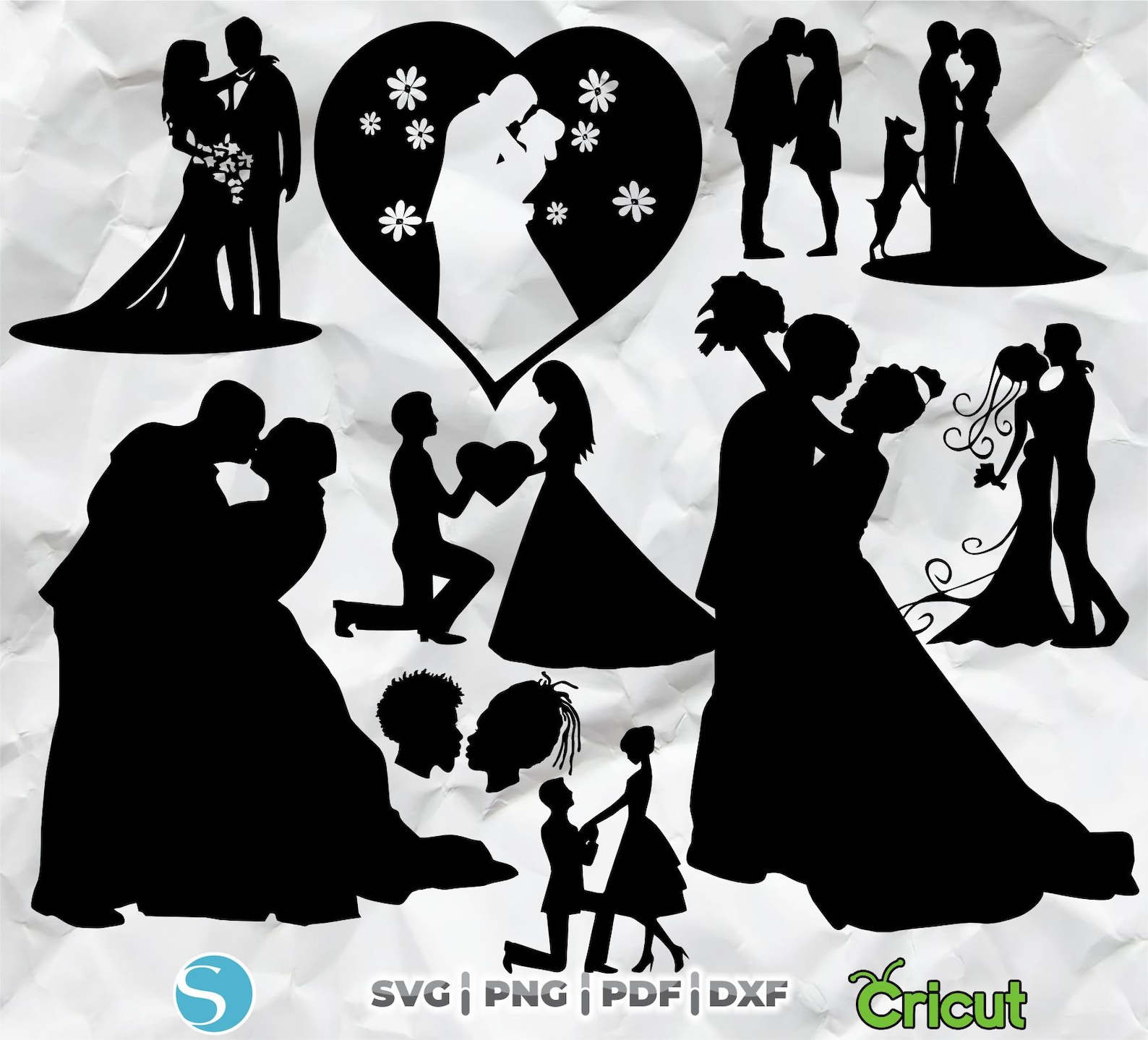Married Couple Silhouette, Married Couple Svg, Married Designs, Love ...