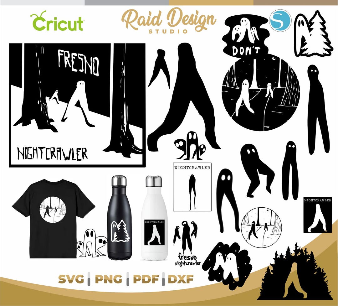 Fresno Nightcrawler Cryptid, Silhouette of Fresno CA, Classic Cryptids ...