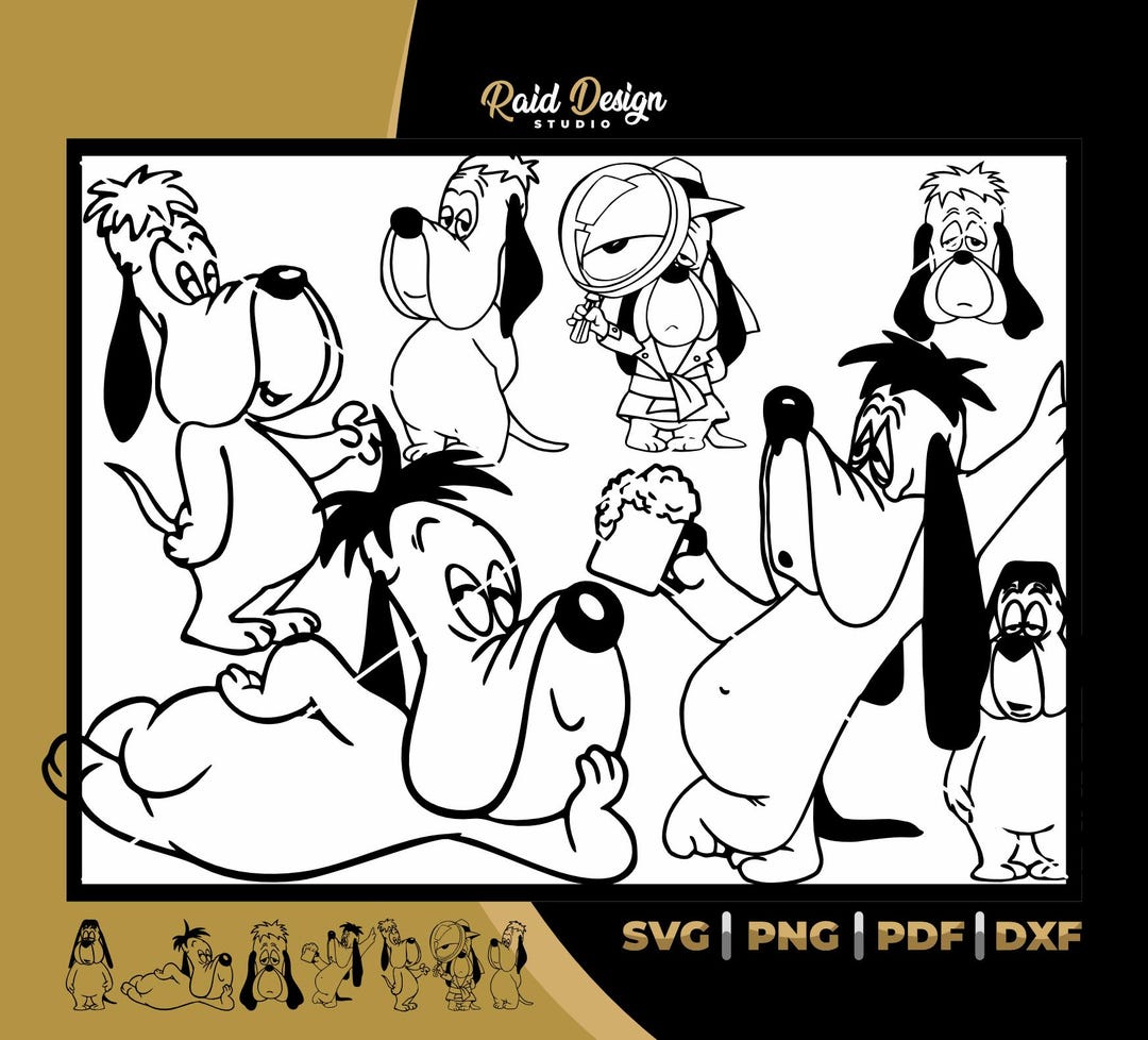 Dropy Line Drawing, Droopy in Svg, Droopy Design for T-shirt, Droopy ...