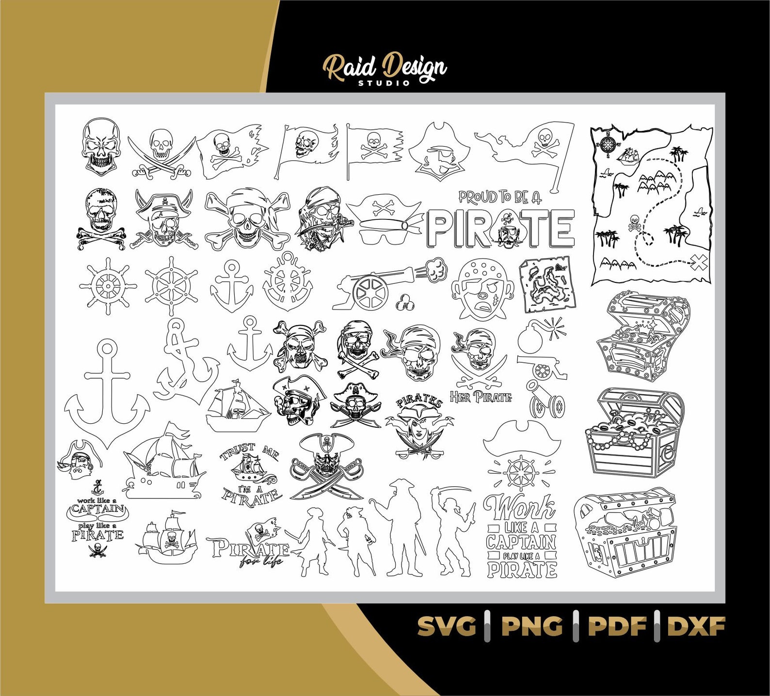 Pirate Silhouette Svg, Png, Pdf, Dxf - Etsy