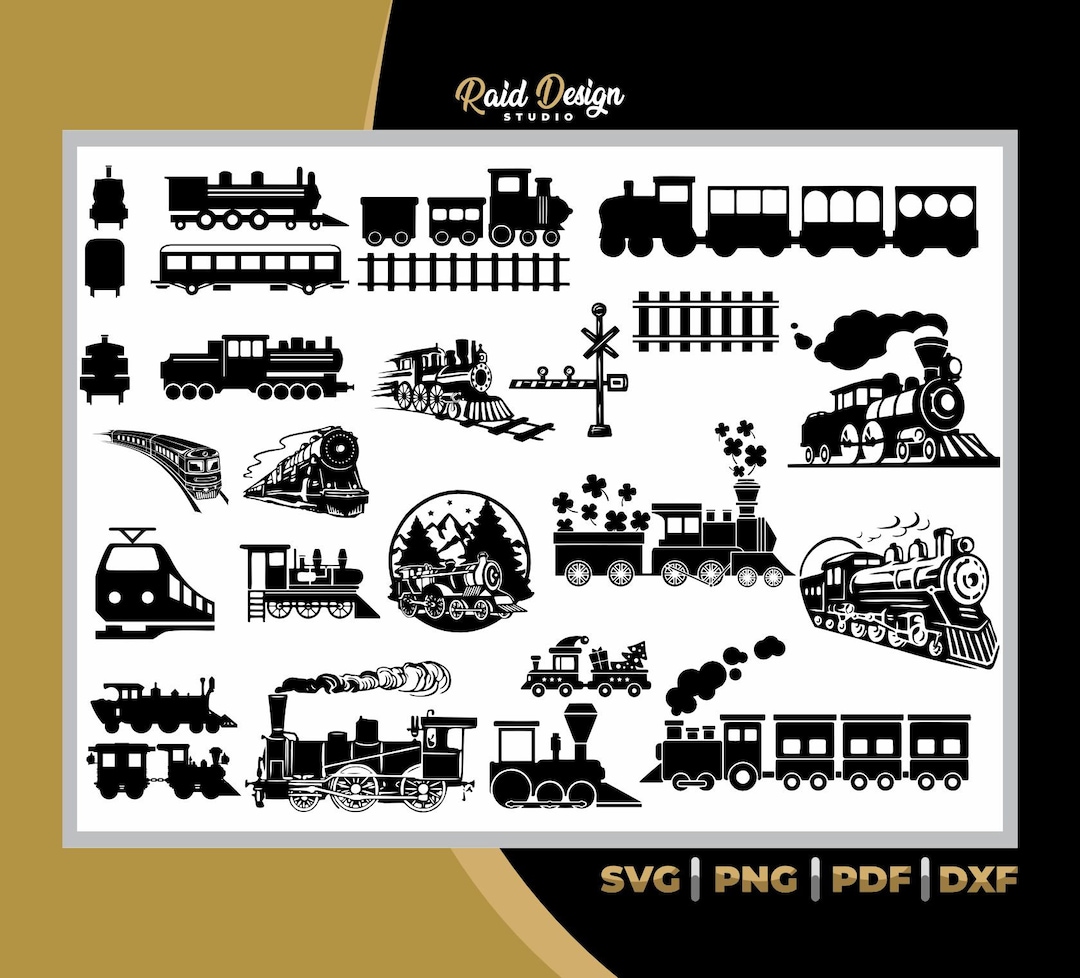 Train Silhouette Bundle, Dxf, Svg, Png, Pdf - Etsy