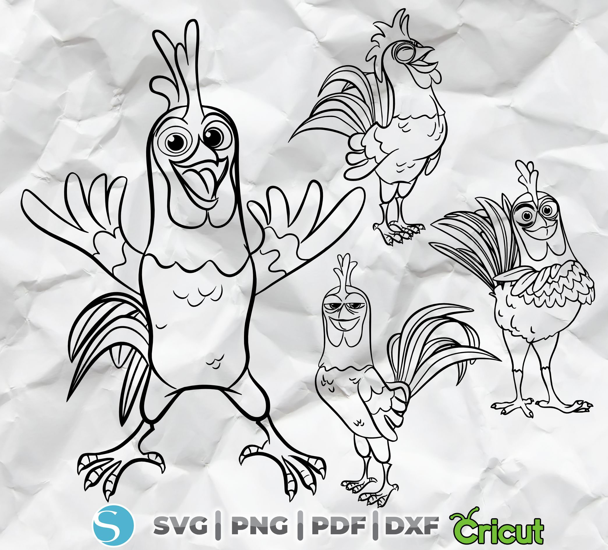 Rooster Animated, Rooster Lineart, Rooster Coloring, Rooster Digital ...