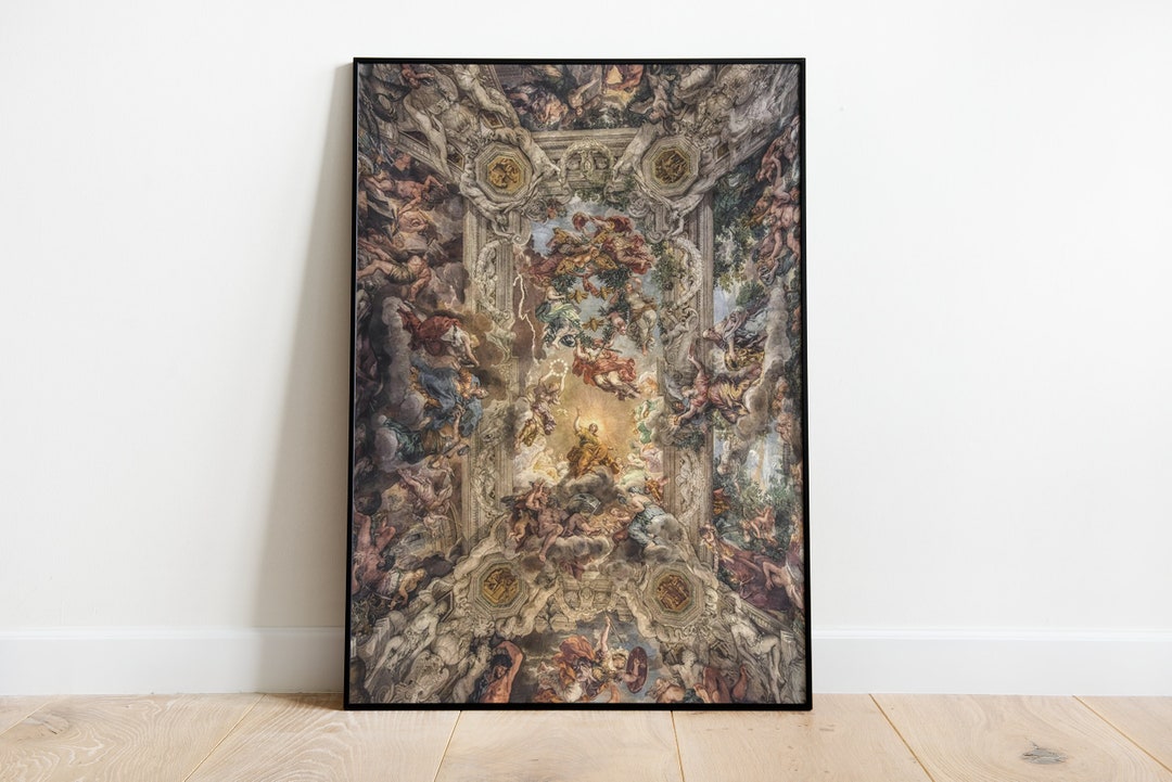 Greek Ceiling Art Print: Abstract Retro Canvas Poster - Etsy