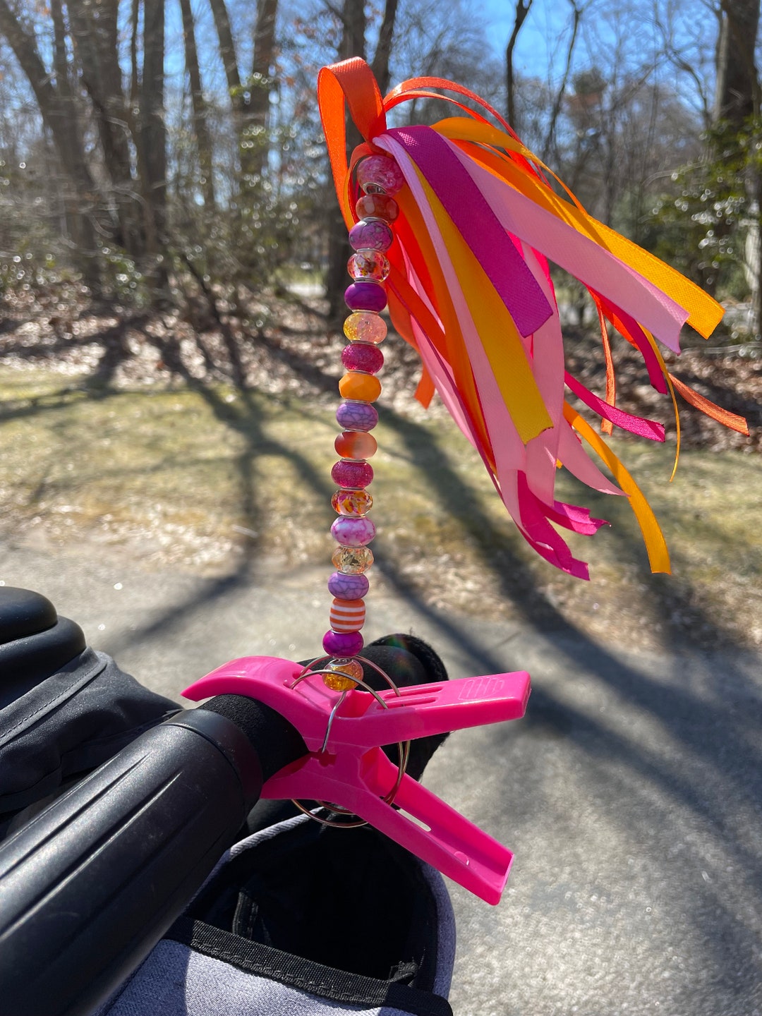 Stroller Flag - Pink & Orange - Etsy