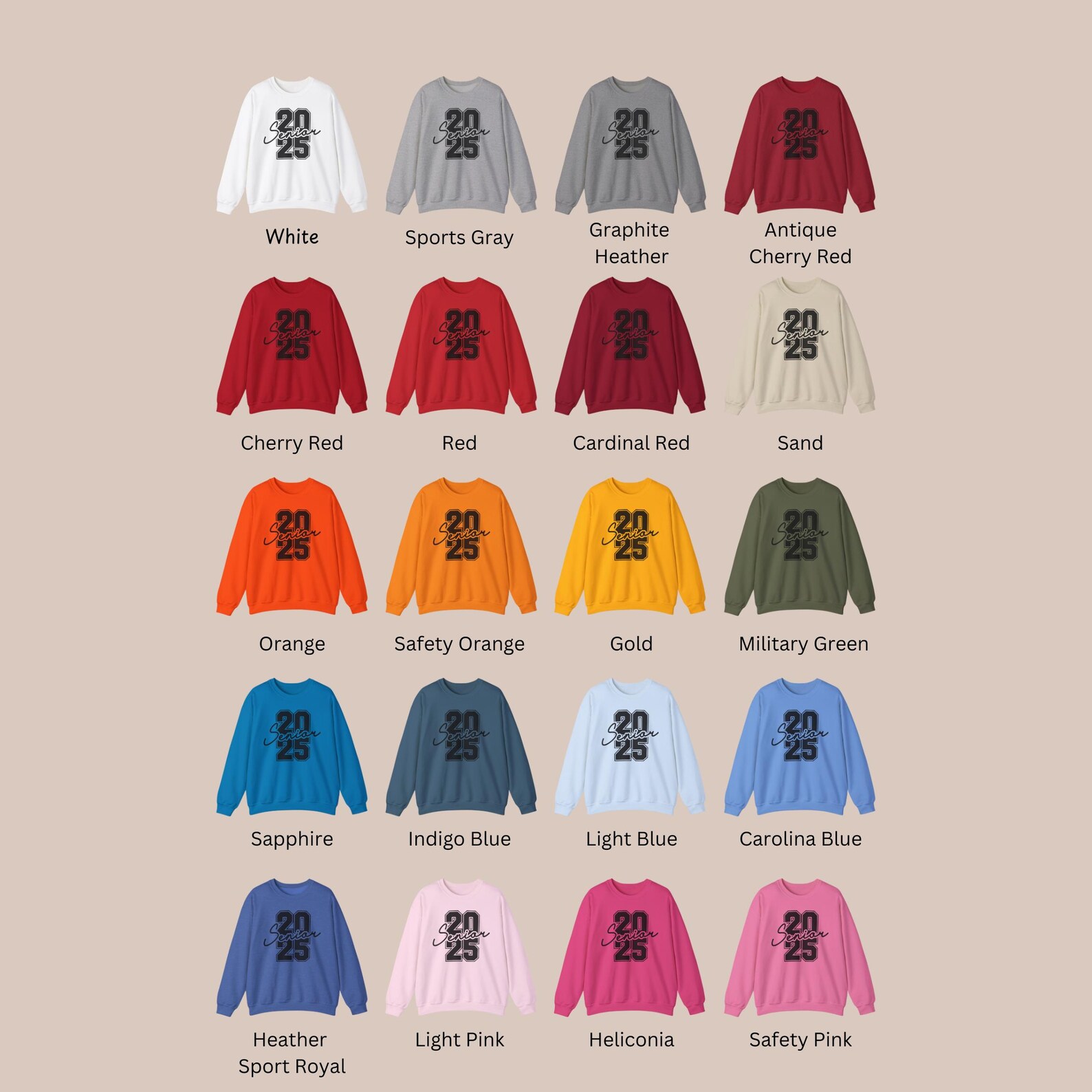 Senior 2025 Crewneck Sweatshirt - Graduation Gift, Class of 2025 Hoodie ...