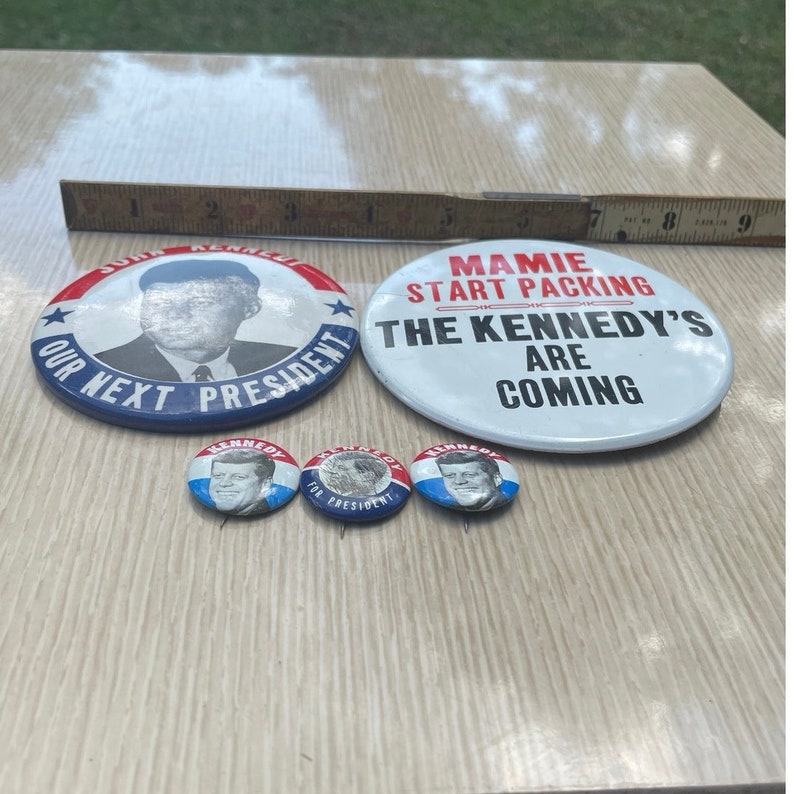 1960 John F. Kennedy JFK Presidential Campaign Buttons Set of 5-vintage ...