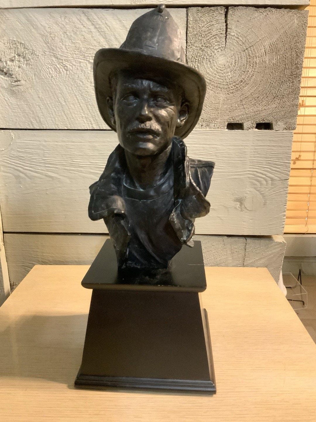 Vintage Vanmark Rare “red Hats of Courage” Bronze Trophy Fireman Bust 1 ...