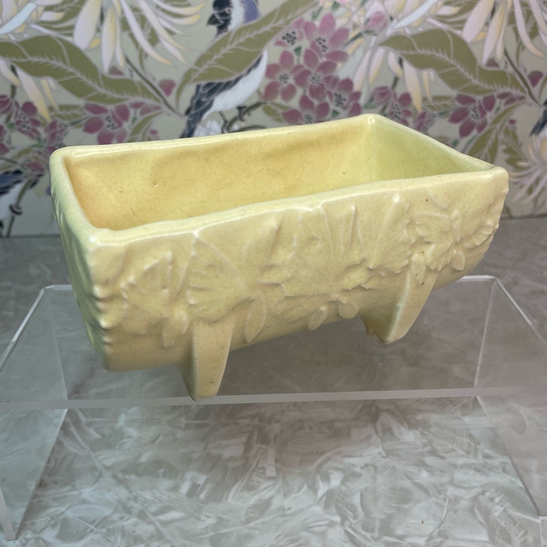 Mccoy Butterfly Ceramic Planter Yellow Footed Vintage - Etsy