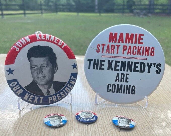 1960 John F. Kennedy JFK Presidential Campaign Buttons Set of 5-vintage ...
