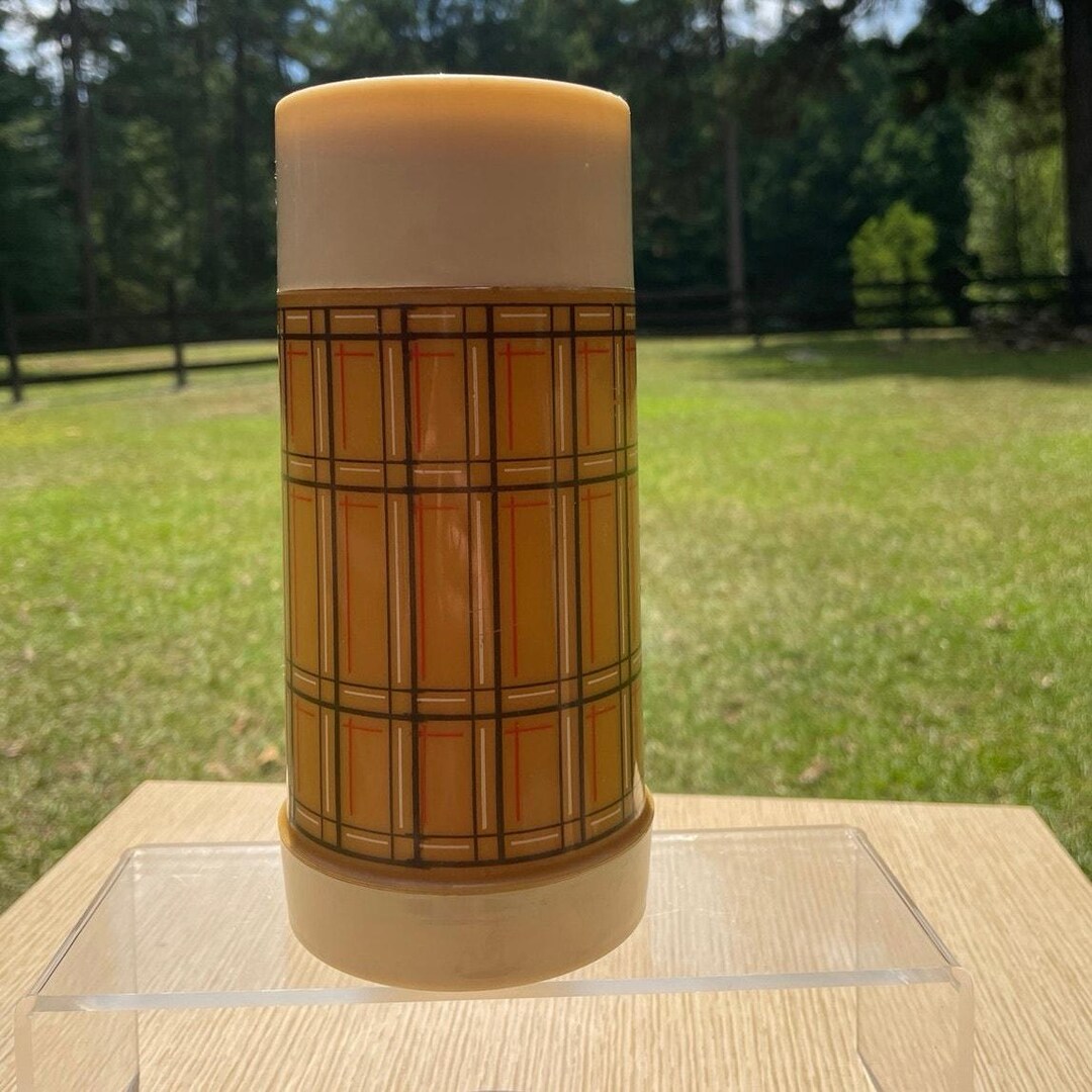 Aladdin Thermos Vintage Plaid Design Beige & Brown Retro Kitsch - Etsy