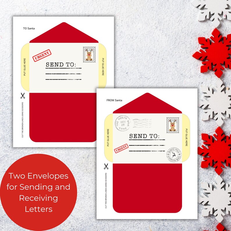 Letter to Santa Kit: Printable Christmas Wish List, Envelope (instant ...