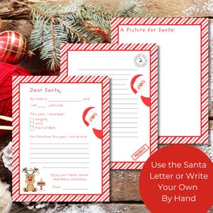 Letter to Santa Kit: Printable Christmas Wish List, Envelope (instant ...