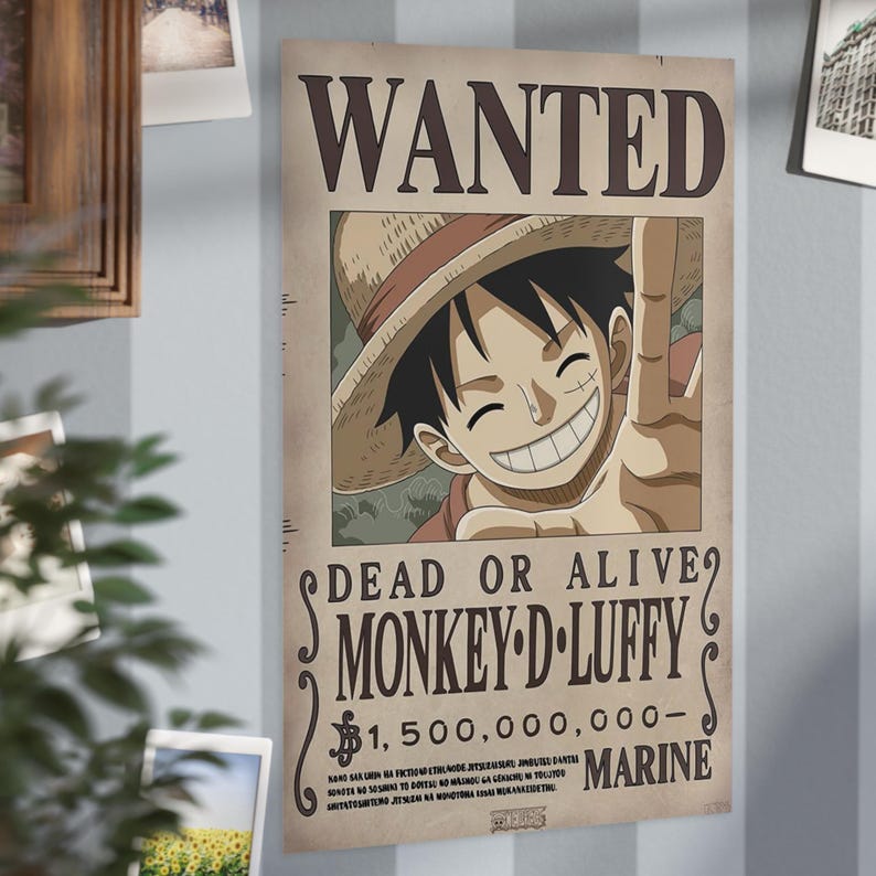 Luffy Wanted Poster, One Piece Poster, Monkey D Luffy, Straw Hat ...