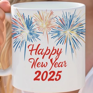 New Year 2025 Celebration Mug, Holiday Festivities Gift Countdown Party ...