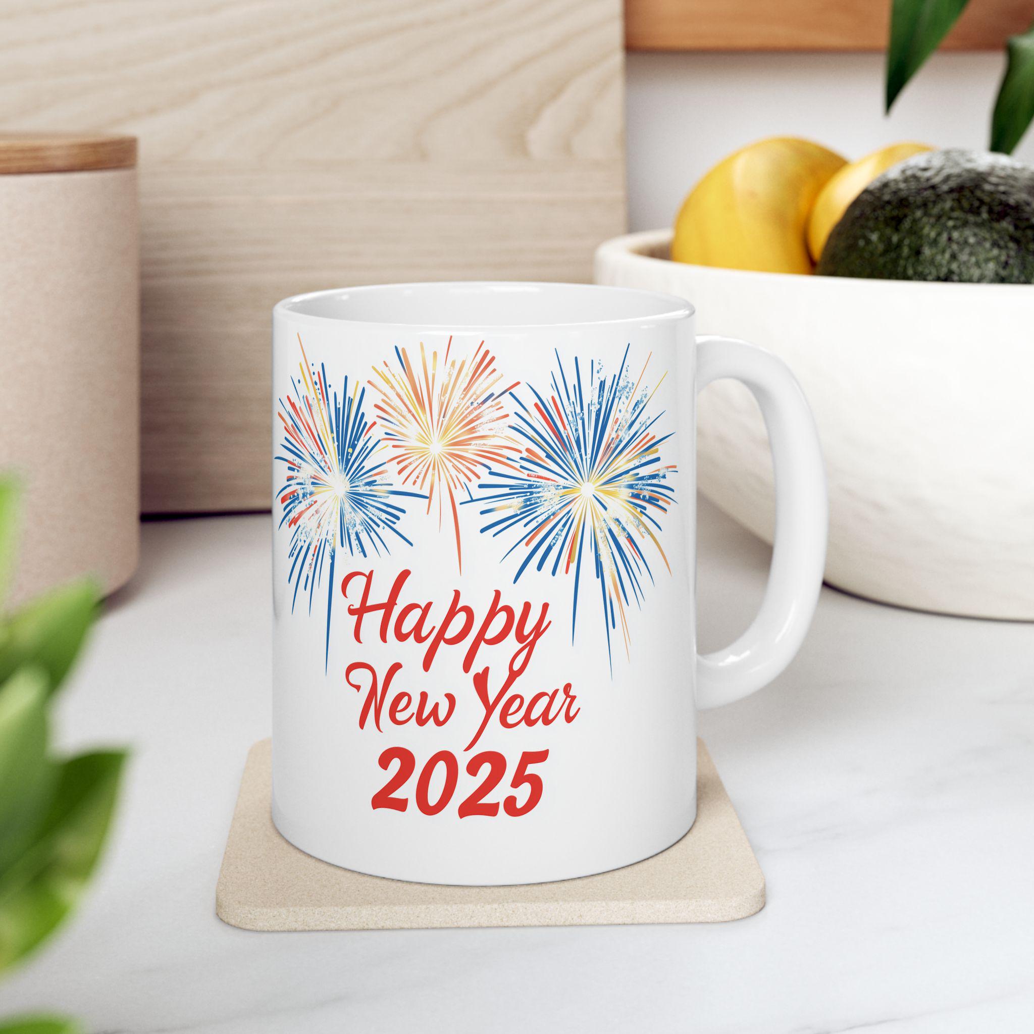 New Year 2025 Celebration Mug, Holiday Festivities Gift Countdown Party ...