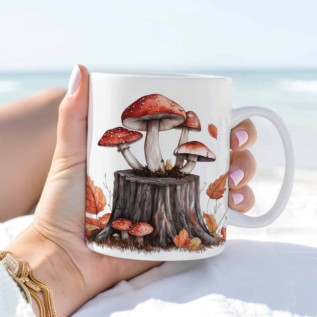 Rustic Mushroom Stump Mug, Forest Lover Gift - Etsy
