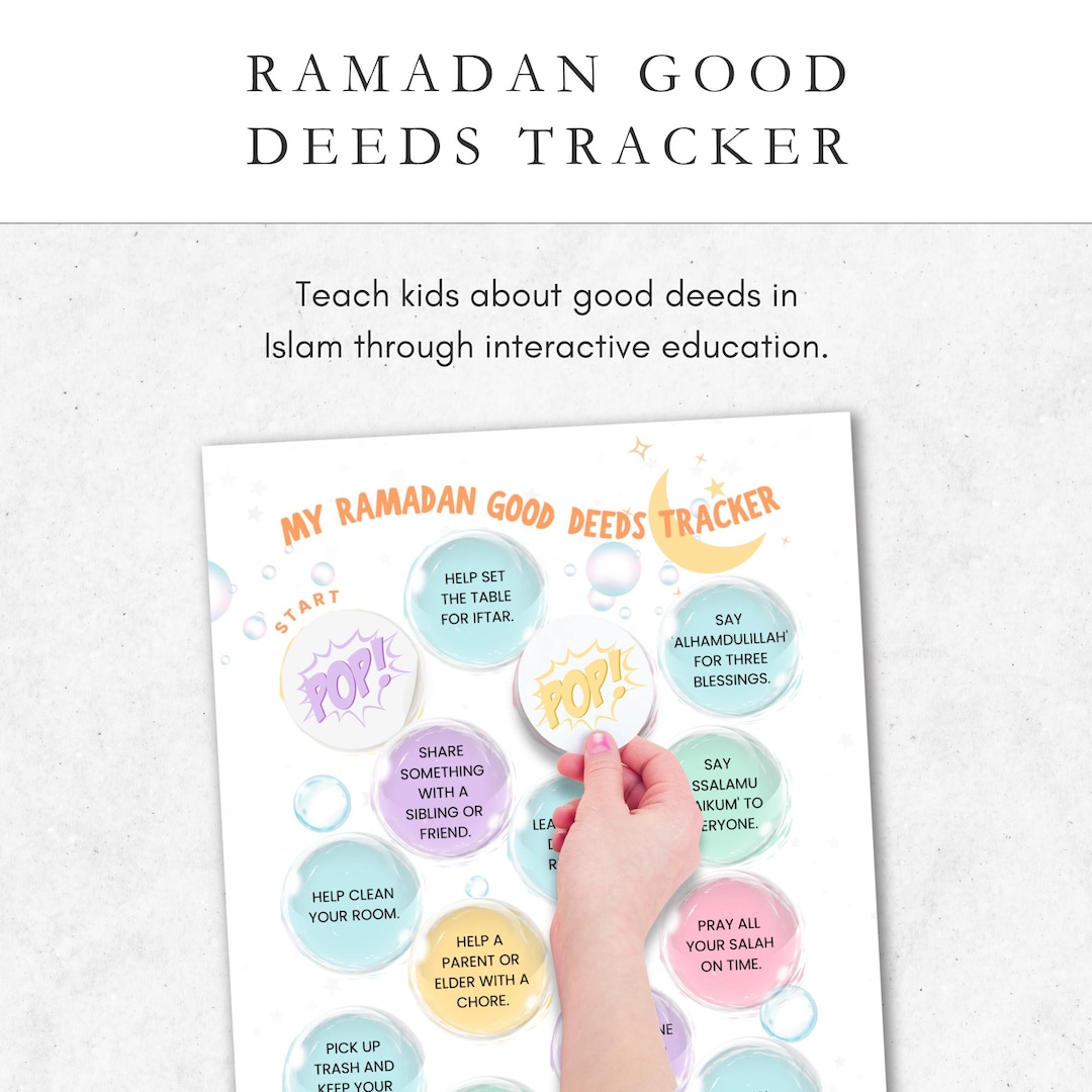 Ramadan Good Deeds Tracker for Kids - Printable Ramadan Activity Pack ...