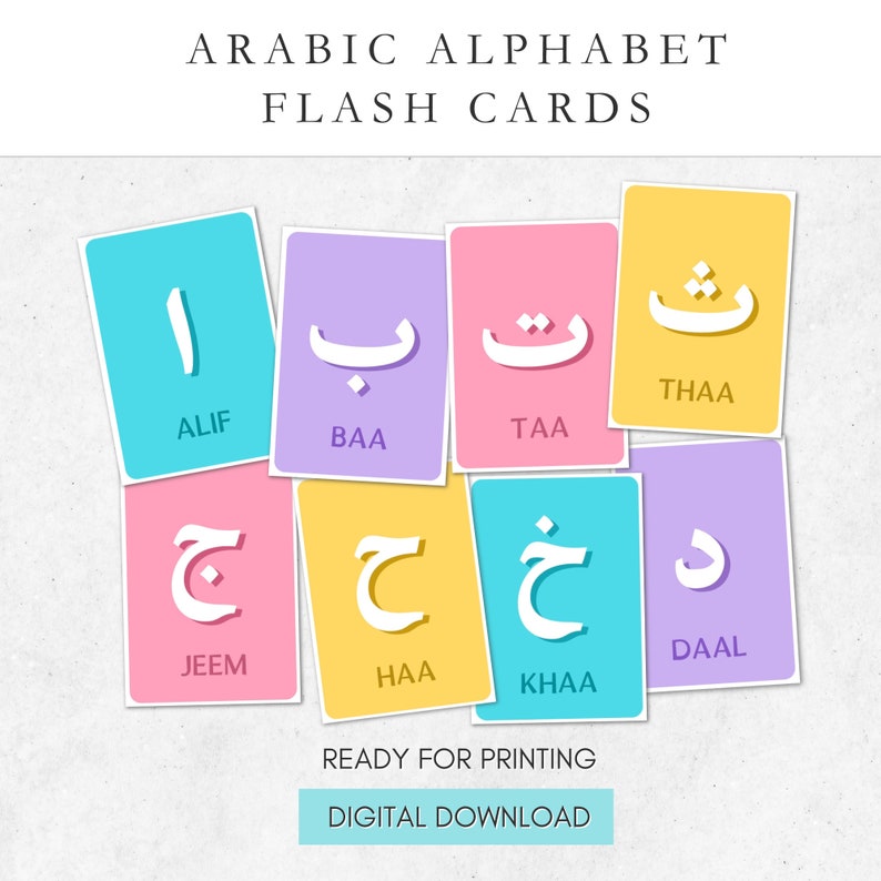 Arabic Alphabet Flashcards, Arabic Alphabet, Arabic Flashcards ...