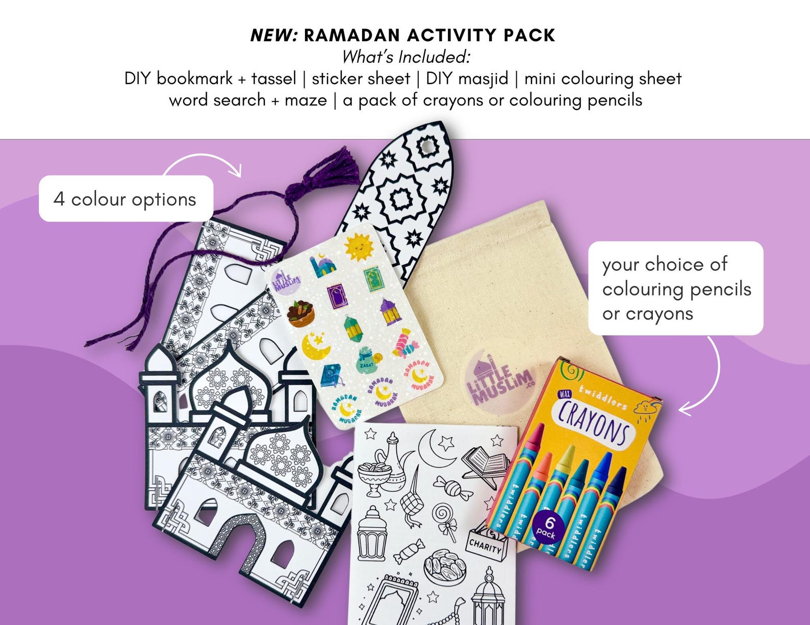 Ramadan Activity Pack for Kids, DIY Masjid, Bookmark, Stickers ...