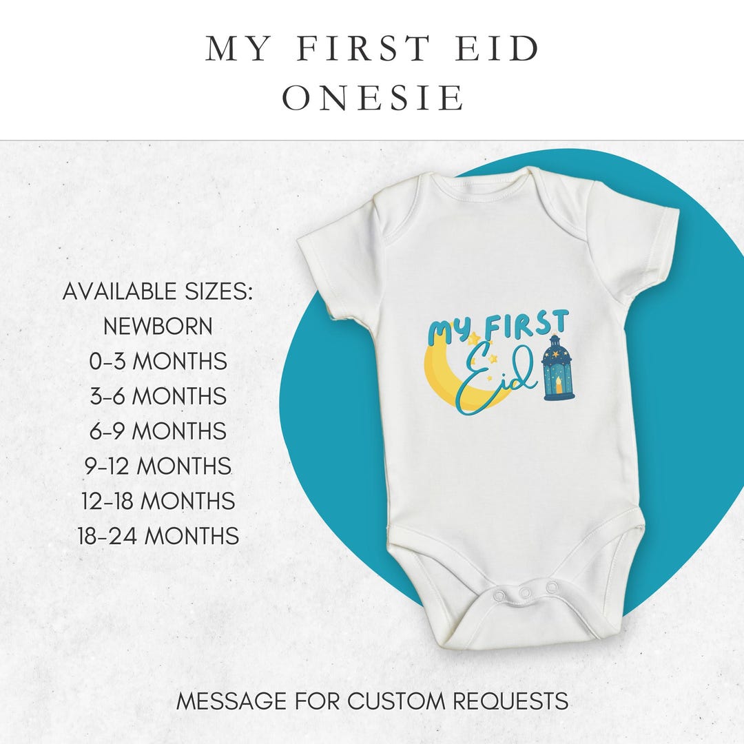 My First Eid Baby Onesie, Eid Outfit for Babies, Muslim Baby Gift, Eid ...