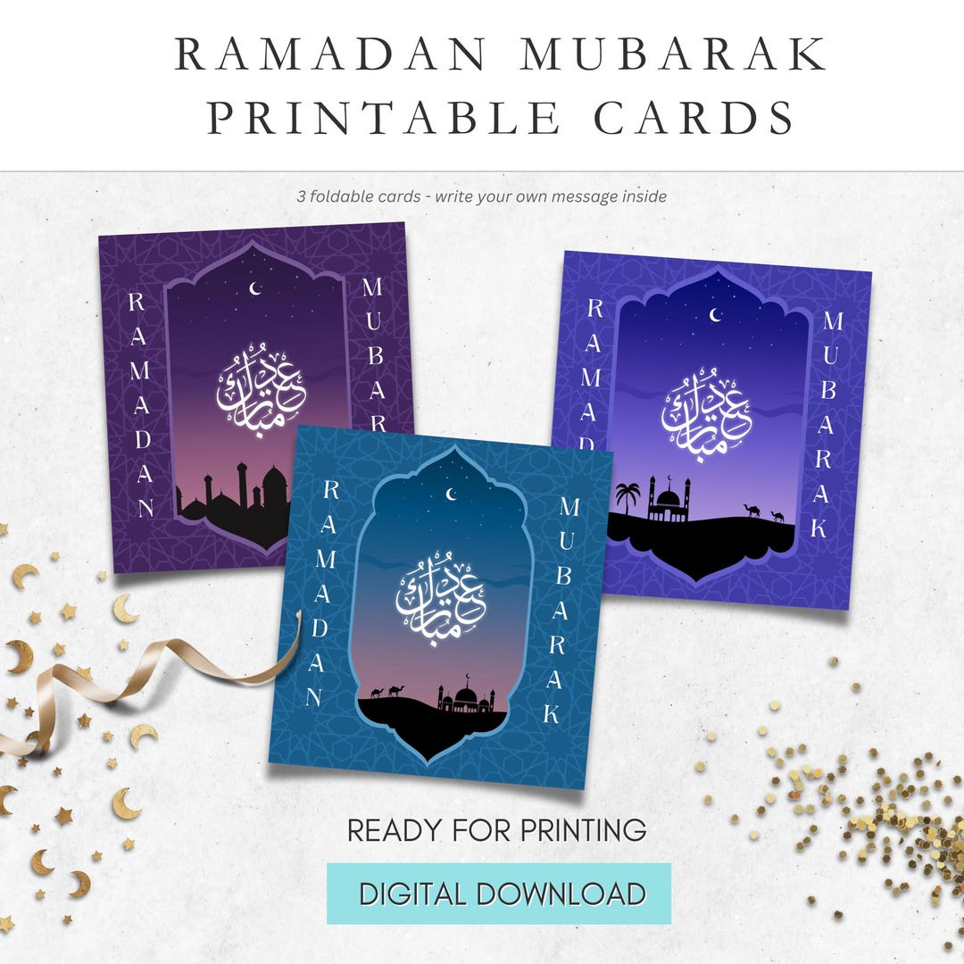 Ramadan Cards, Ramadan Mubarak Digital Cards, Printable Ramadan Mubarak ...