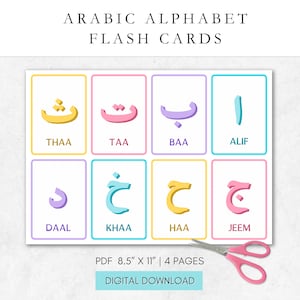 Arabic Alphabet Flashcards, Arabic Alphabet, Arabic Flashcards ...