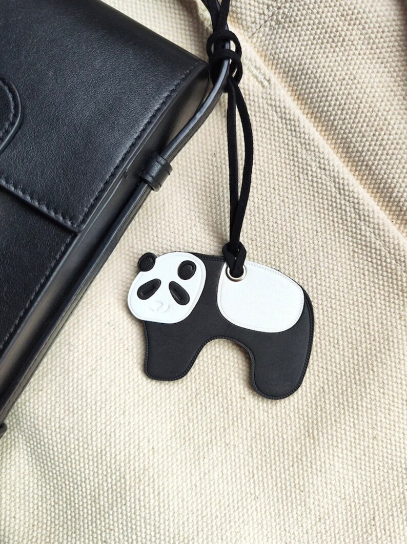 Handmade Leather Bag Charms, Keychain Gift, Keychain, Gifting, Unique Bag Charm, Animals, Pandas ...