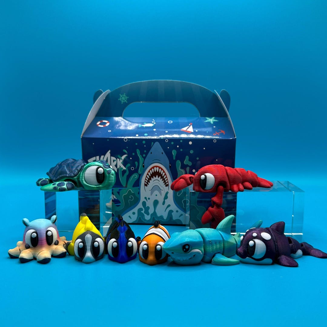3D Printed Baby Ocean Animal Pack W/ Box - Etsy