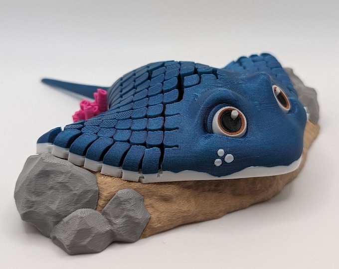 Articulated Manta Ray 3d Print With Base - Etsy