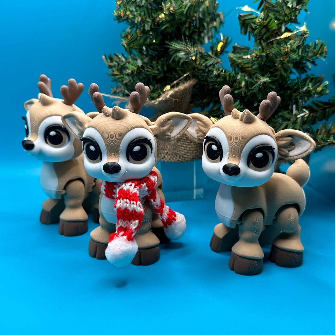 3D Printed Flexi Baby Reindeer - Etsy