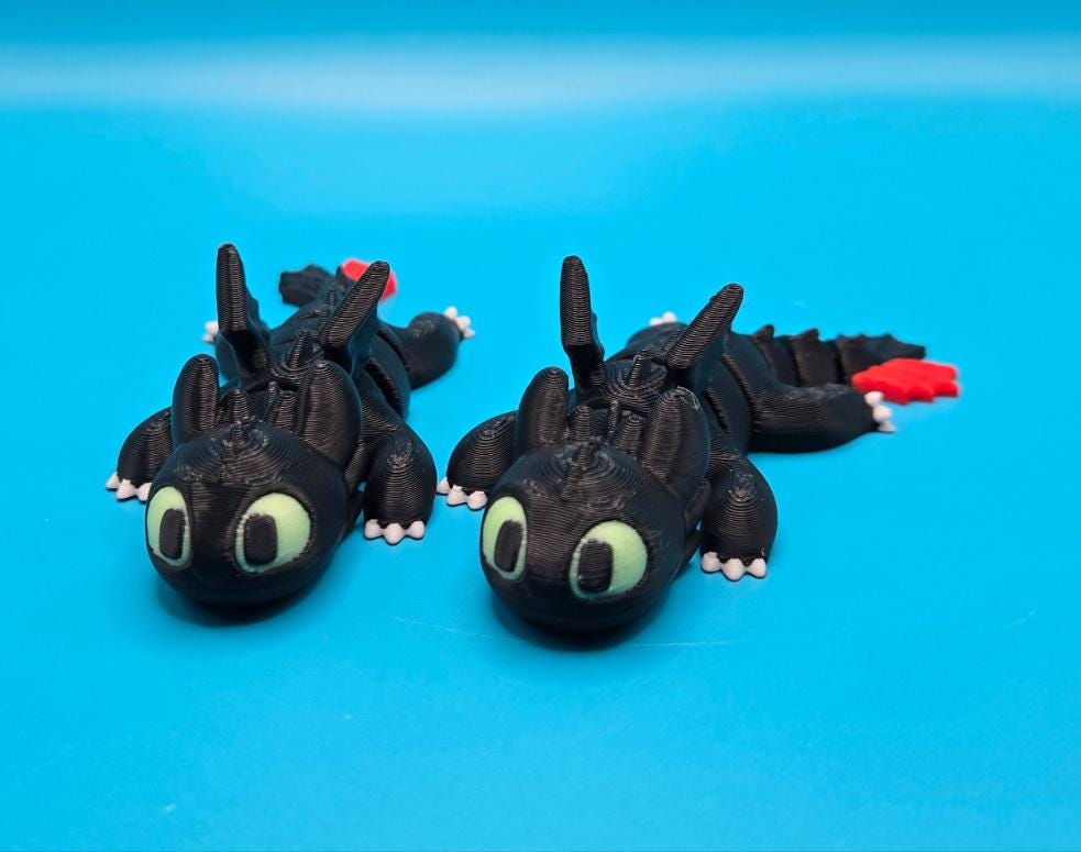 Toothless & Light Fury | Glow in the Dark | HTTYD | 3D Printed - Etsy