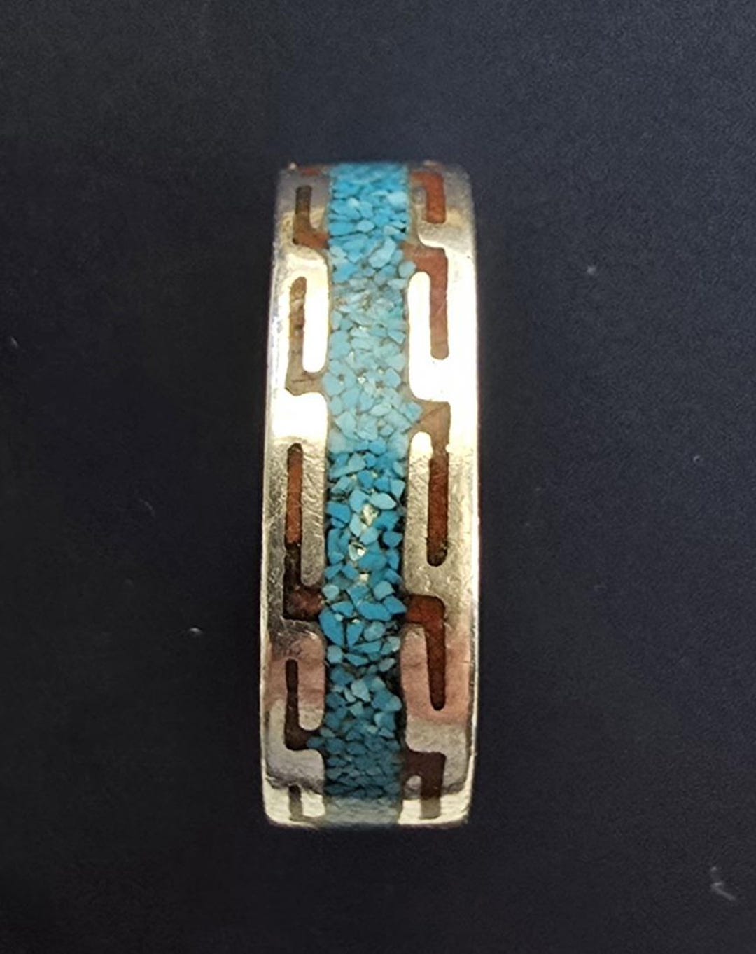 Native American Silver Tribal/wedding Ring With Turquoise and Coral ...