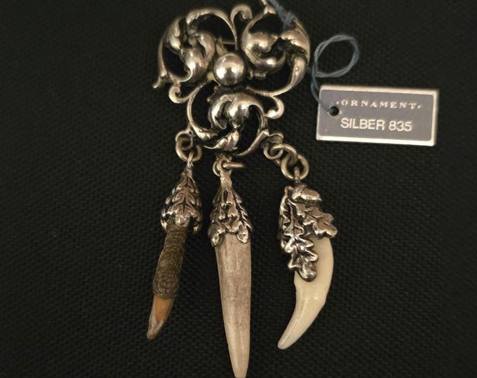 German Traditional Silver Charivari Jewelry With Different Claws and a ...